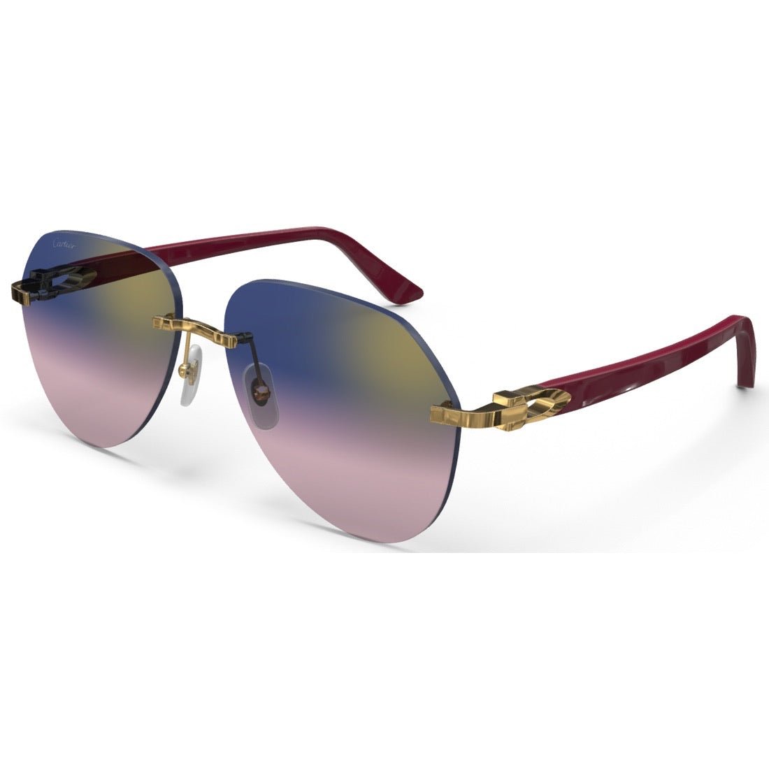 CARTIER DECOR C ACETATE BURGUNDY - PILOT - GOLD/GRADIENT PURPLE